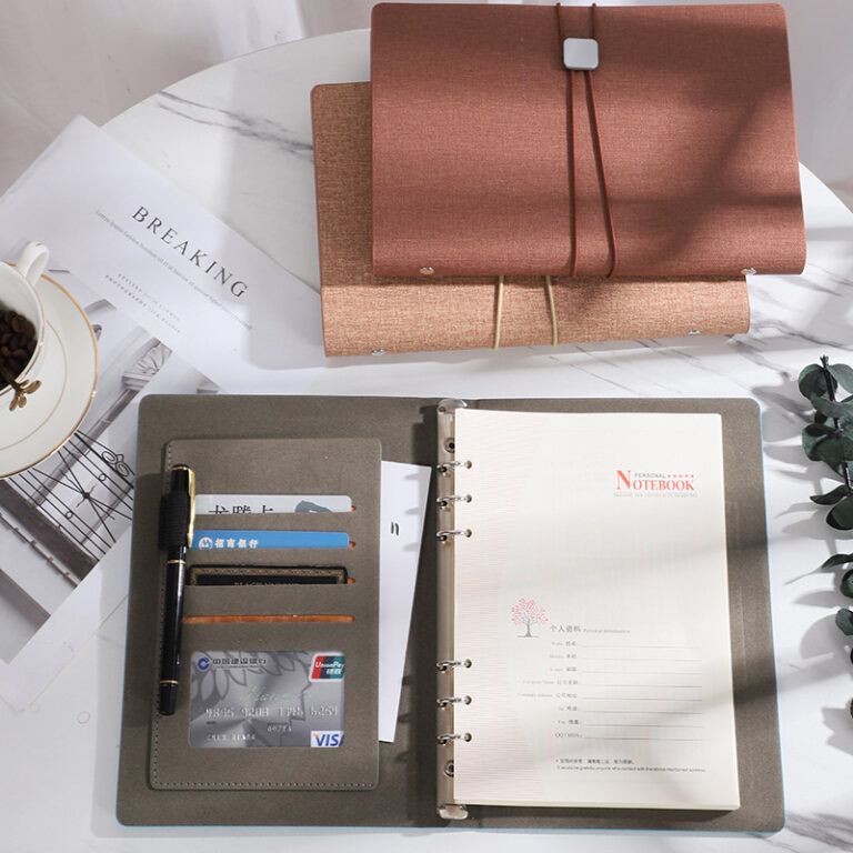 taiga PU organizer notebook with elastic WN5215 - PU leather notebook ...